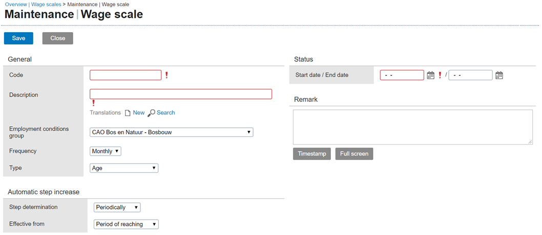 Knowledge Base - Payroll | Work with wage scales