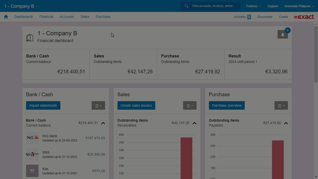 Knowledge Base - Examples of Intercompany bank booking in Exact Online